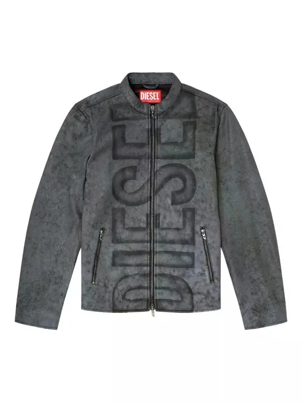 DIESEL® L-evert-a Logo-print Leather Jacket