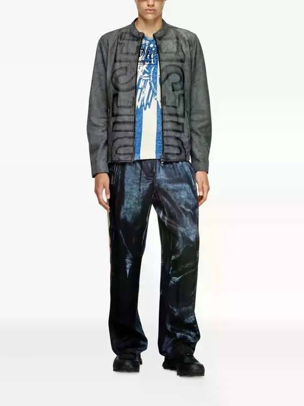 DIESEL® L-evert-a Logo-print Leather Jacket