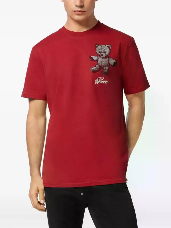Philipp Plein Teddy Bear Strass T-shirt - Red