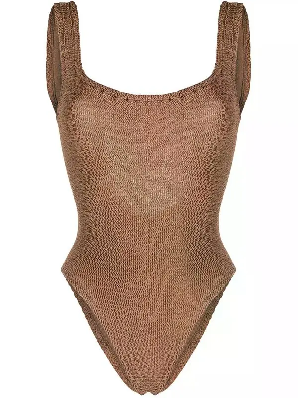Hunza G Square-neck Sleeveless One-piece Swimsuit - Neutrals
