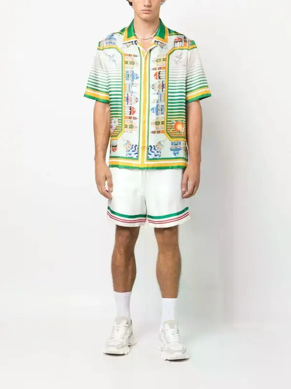 Casablanca Graphic-print Silk Shirt - White