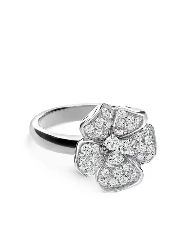 LEO PIZZO 18kt White Gold Flora Diamond Ring - Silver