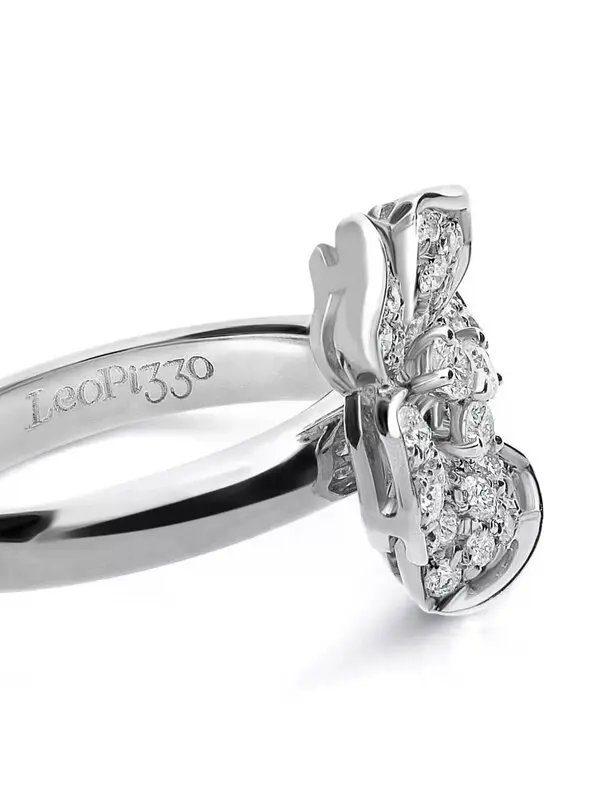 LEO PIZZO 18kt White Gold Flora Diamond Ring