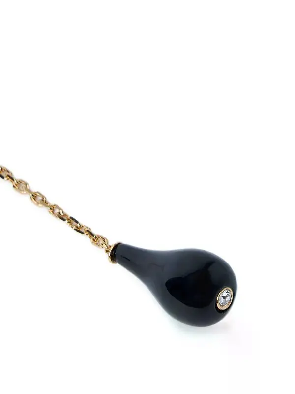 TOTEME 18k Gold-plated Brass Onyx Drop Necklace - Black