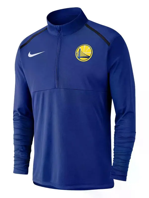 Nike Nba Golden State Warriors Quarter-zip Sweatshirt - Blue