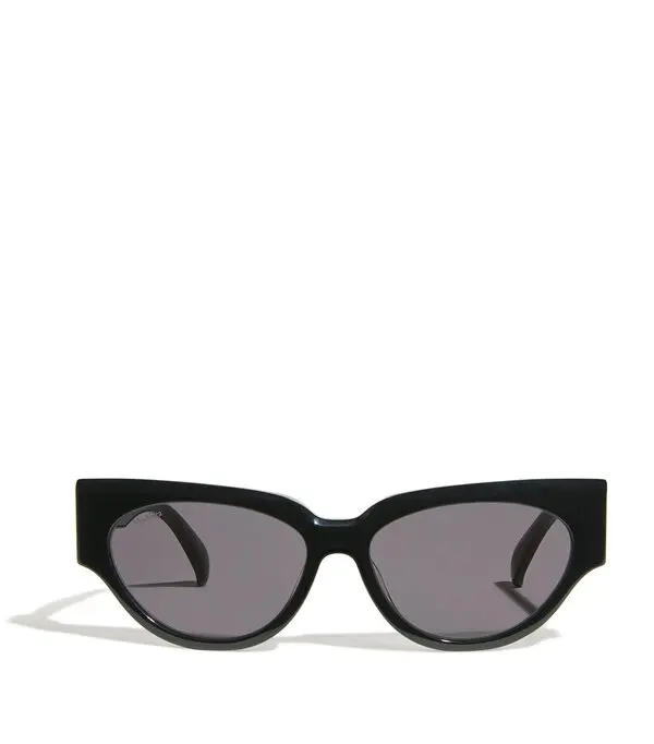 Max Mara Acetate Oval Clip1 Sunglasses - Black