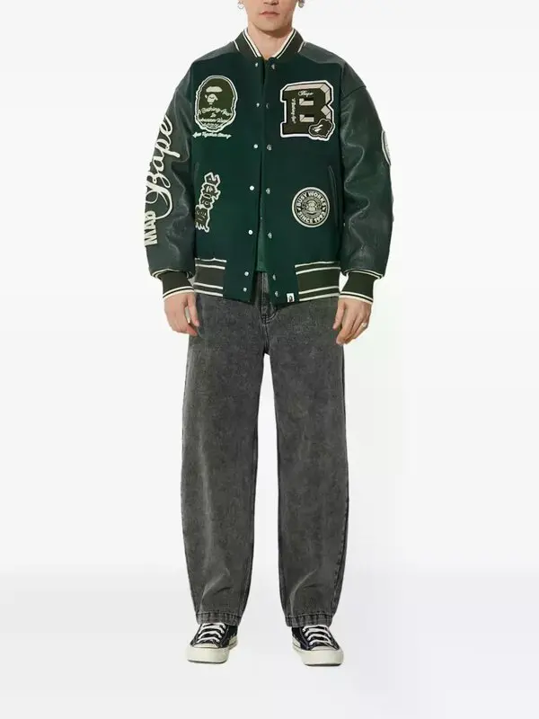 A BATHING APE Panelled Varsity Jacket