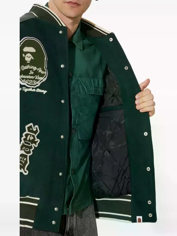A BATHING APE Panelled Varsity Jacket