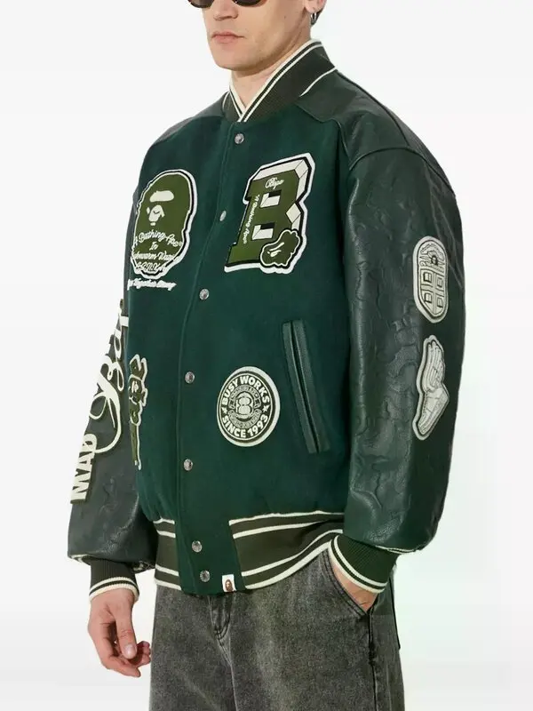 A BATHING APE Panelled Varsity Jacket