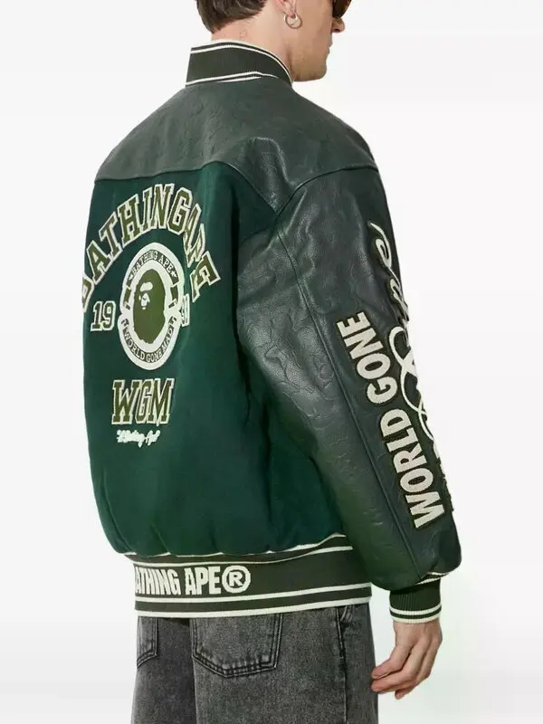 A BATHING APE Panelled Varsity Jacket
