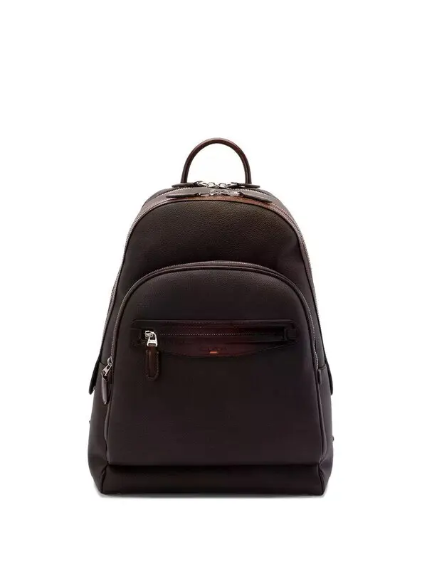 Santoni Leather Zip-fastening Backpack - Brown