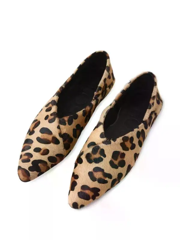 Closed Leopard Print Ballerinas