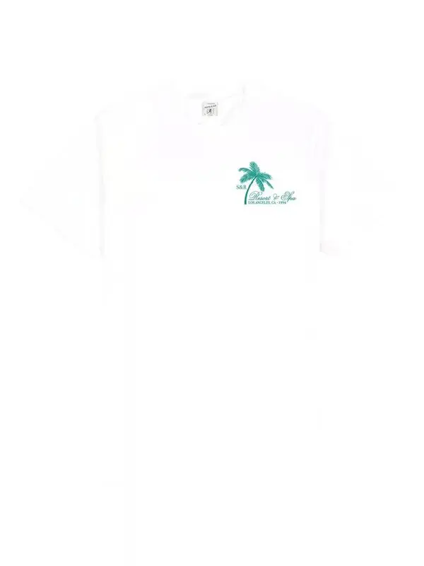 SPORTY & RICH Palm Tree Print T-shirt - White