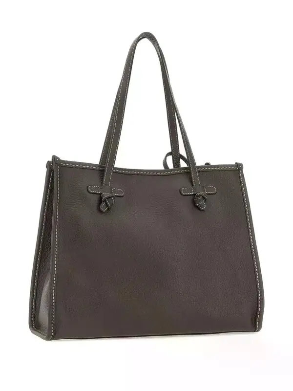 GIANNI CHIARINI Marcella Club Leather Tote Bag With Knotted Detail - Brown