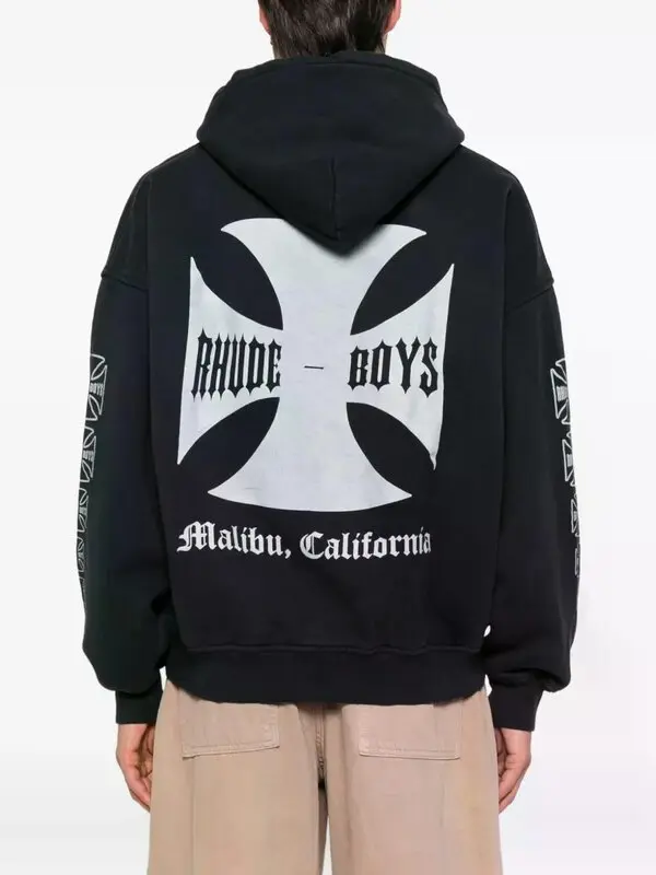 Rhude Logo-print Hoodie - Black