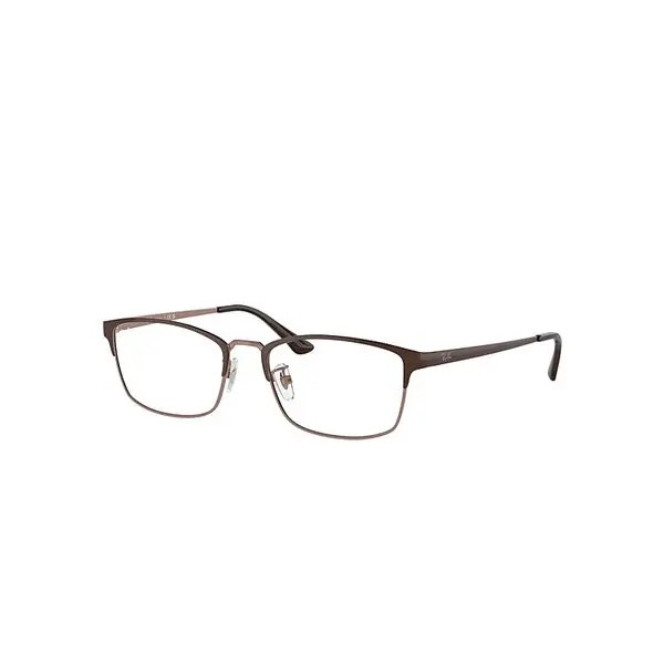 Ray-ban Optics Titanium Eyeglasses Frame - Brown On Copper