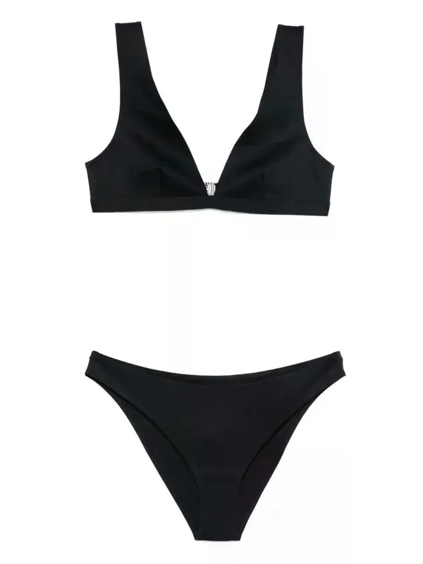 MC2 SAINT BARTH V-neck Clasp Bikini - Black