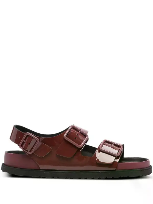 BIRKENSTOCK Milano Patent-leather Buckle Sandals - Purple