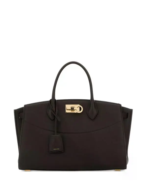 FERRAGAMO Studio Leather Tote - Brown