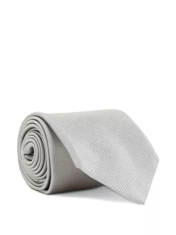 TOM FORD Ribbed Silk Neck Tie - Grey