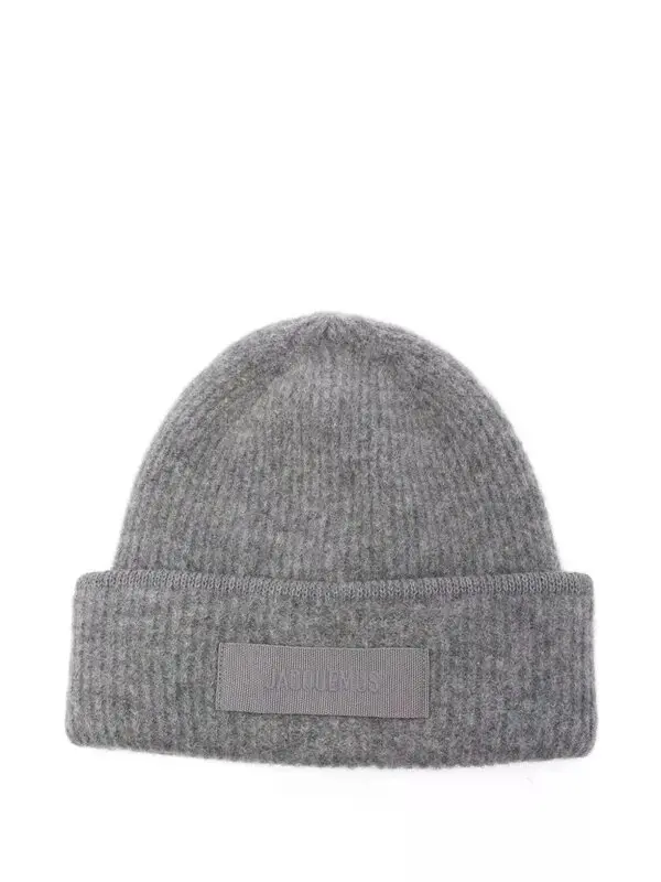 Jacquemus Le Bonnet Gros Grain Beanie Hat - Grey