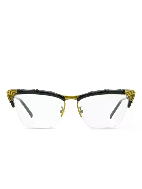 Gucci Bamboo-detail Cat-eye Glasses - Black