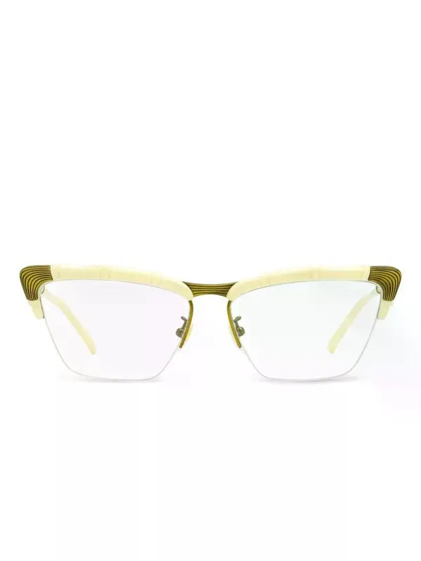 Gucci Bamboo-detail Cat-eye Glasses - Gold