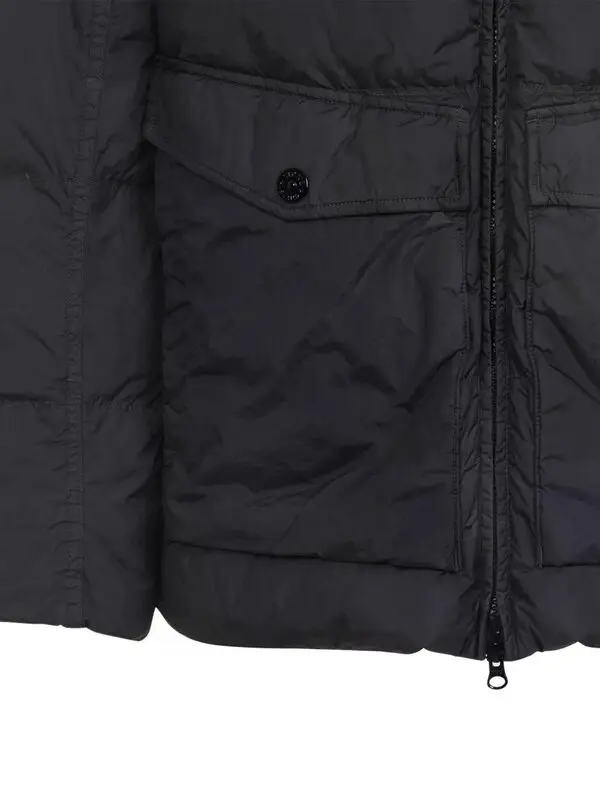Stone Island Hooded Padded Coat - Black