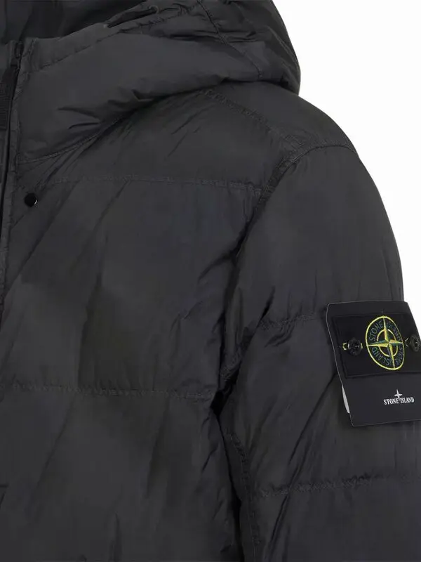 Stone Island Hooded Padded Coat - Black