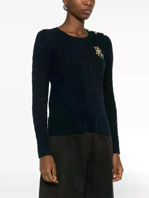Ralph Lauren Montiva Cable-knit Cotton Sweater - Blue
