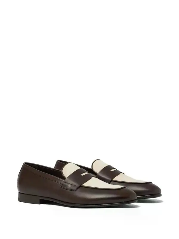 SCAROSSO Austin Leather Penny Loafers