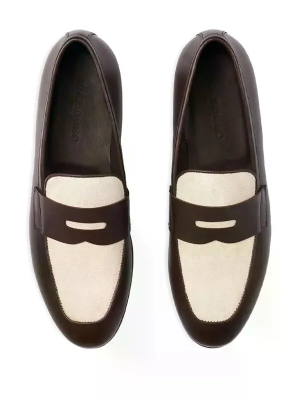 SCAROSSO Austin Leather Penny Loafers
