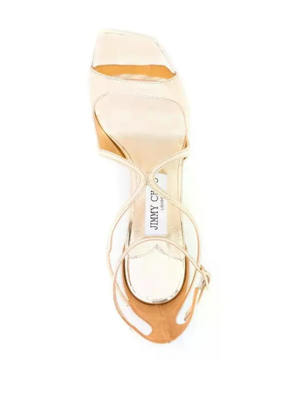 JIMMY CHOO Azia 95mm Metallic Leather Sandals - Gold