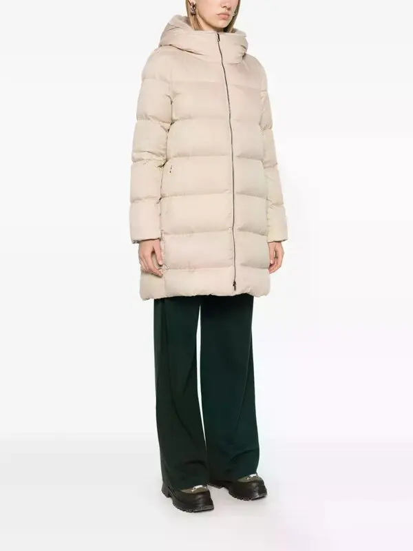 Herno Padded Coat With Faux-fur Lined Hood - Neutrals