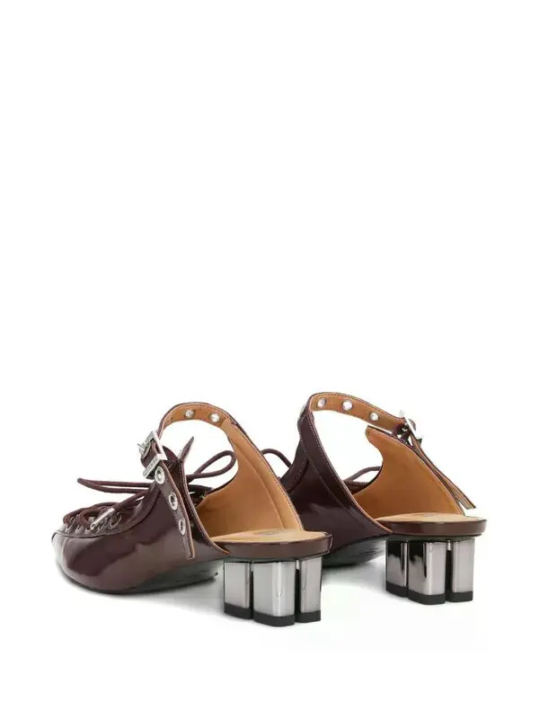 GANNI Eyelet-detail Mules - Brown