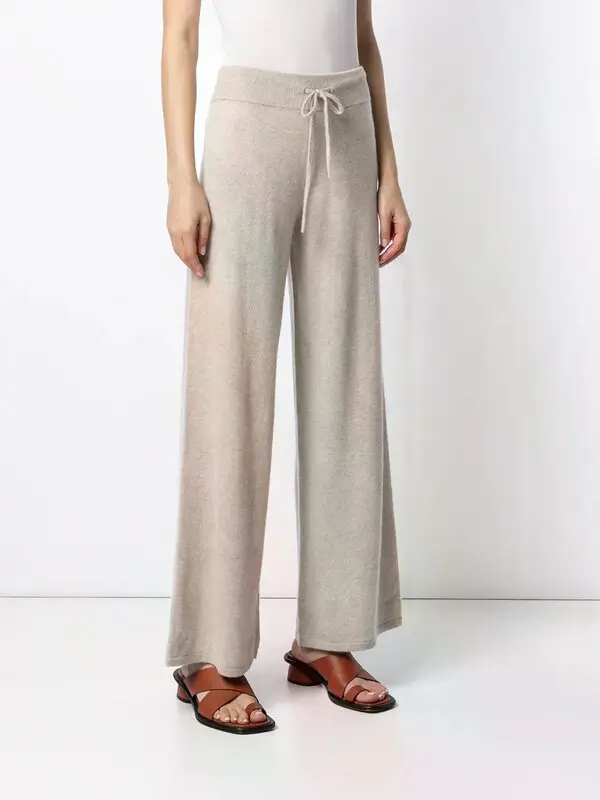LISA YANG Drawstring Wide-leg Cashmere Trousers - Neutrals