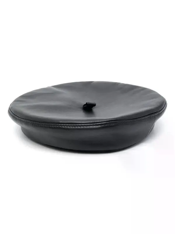 Ruslan Baginskiy Smooth-grain Leather Beret - Black