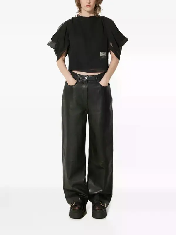 Undercover Puff-sleeve Sheer-panel Top