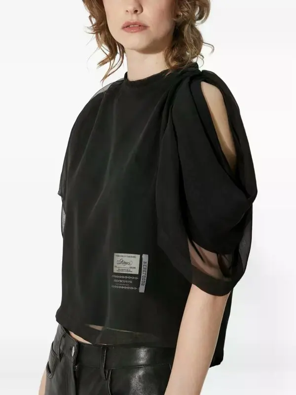 Undercover Puff-sleeve Sheer-panel Top