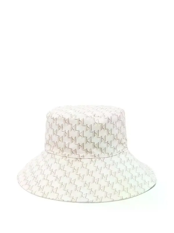 Karl Lagerfeld Monogram-pattern Bucket Cap - Neutrals