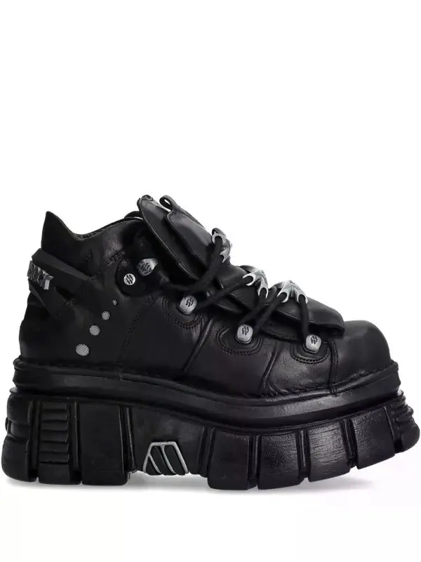 NEW ROCK Lace-up Platform Sneakers - Black