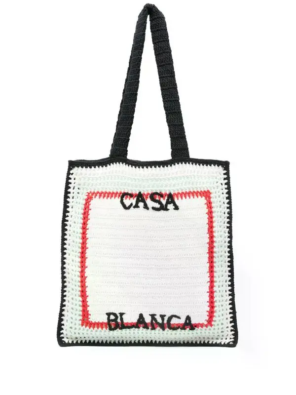 Casablanca Logo-embroidered Tote Bag - White
