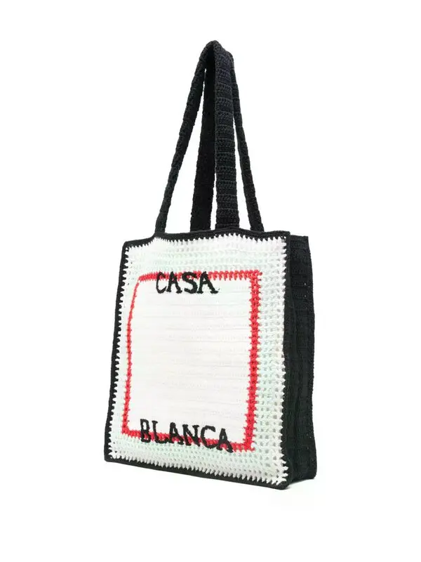 Casablanca Logo-embroidered Tote Bag - White