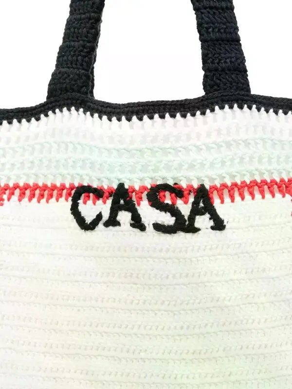 Casablanca Logo-embroidered Tote Bag - White