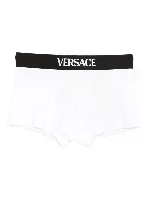Versace Logo-band Boxer Shorts - White