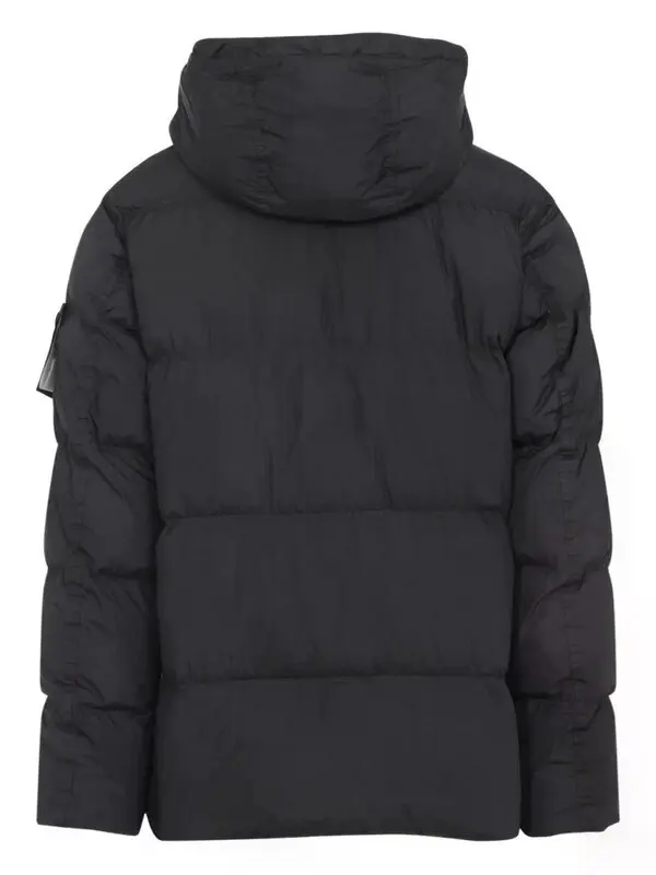 Stone Island Hooded Padded Coat - Black