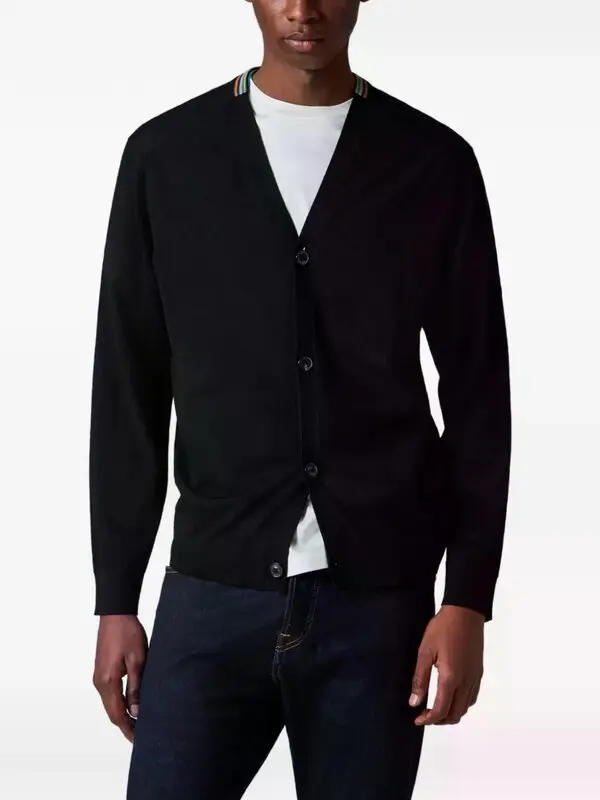 Paul Smith Stripe-detail Cardigan - Blue
