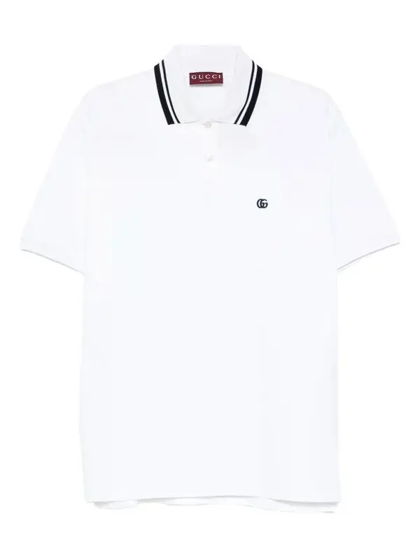 Gucci Tipped Collar Polo Shirt - White