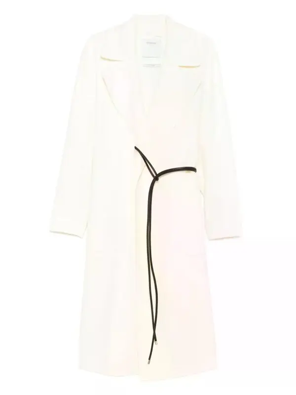 Sportmax Knotted-tie Fastening Coat - Neutrals