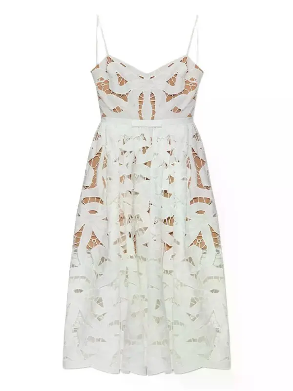 Self-Portrait Bow-Detail Guipure Lace Dress In White - 58% Off |  Editorialist